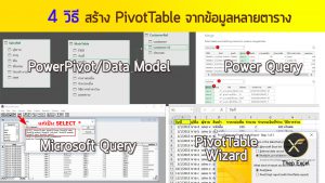 4 วิธีสร้าง PivotTable จากข้อมูลหลายตาราง - Thep Excel