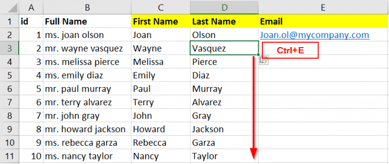 งานเสร็จฉับไว ด้วย Flash Fill - Thep Excel