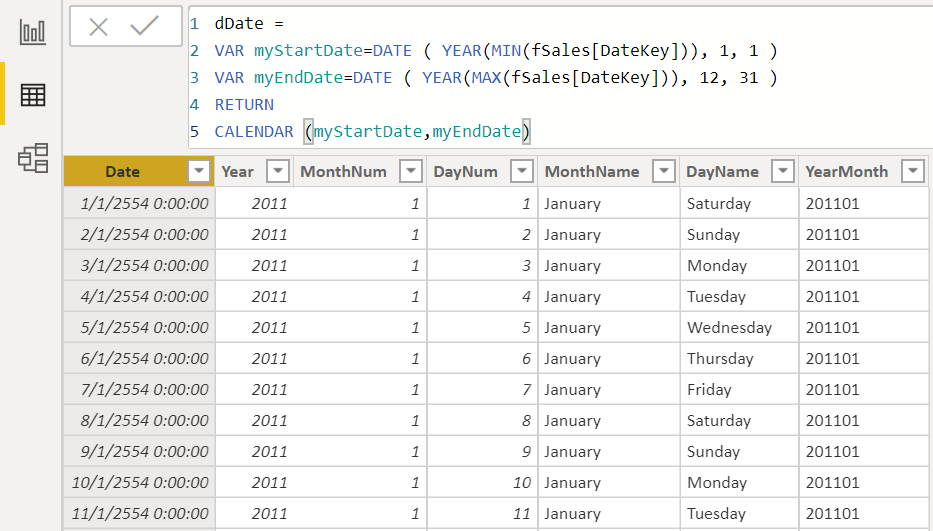 Power BI 09 Date Table DAX Thep Excel