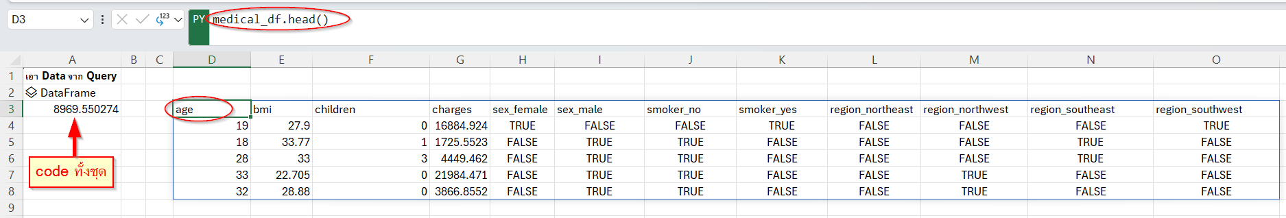 หัดใช้ Python ใน Excel ทำ Machine Learning Ep 01 Linear Regression Thep Excel